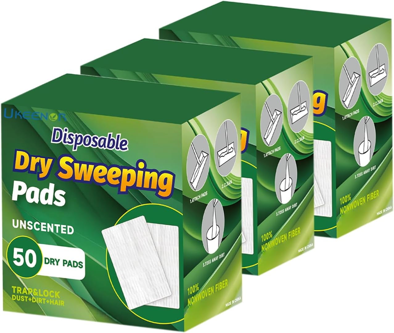 HYKE Dry Mop Rells 150 Counts Disposable Dusting Cloths Dry Sweeping ...