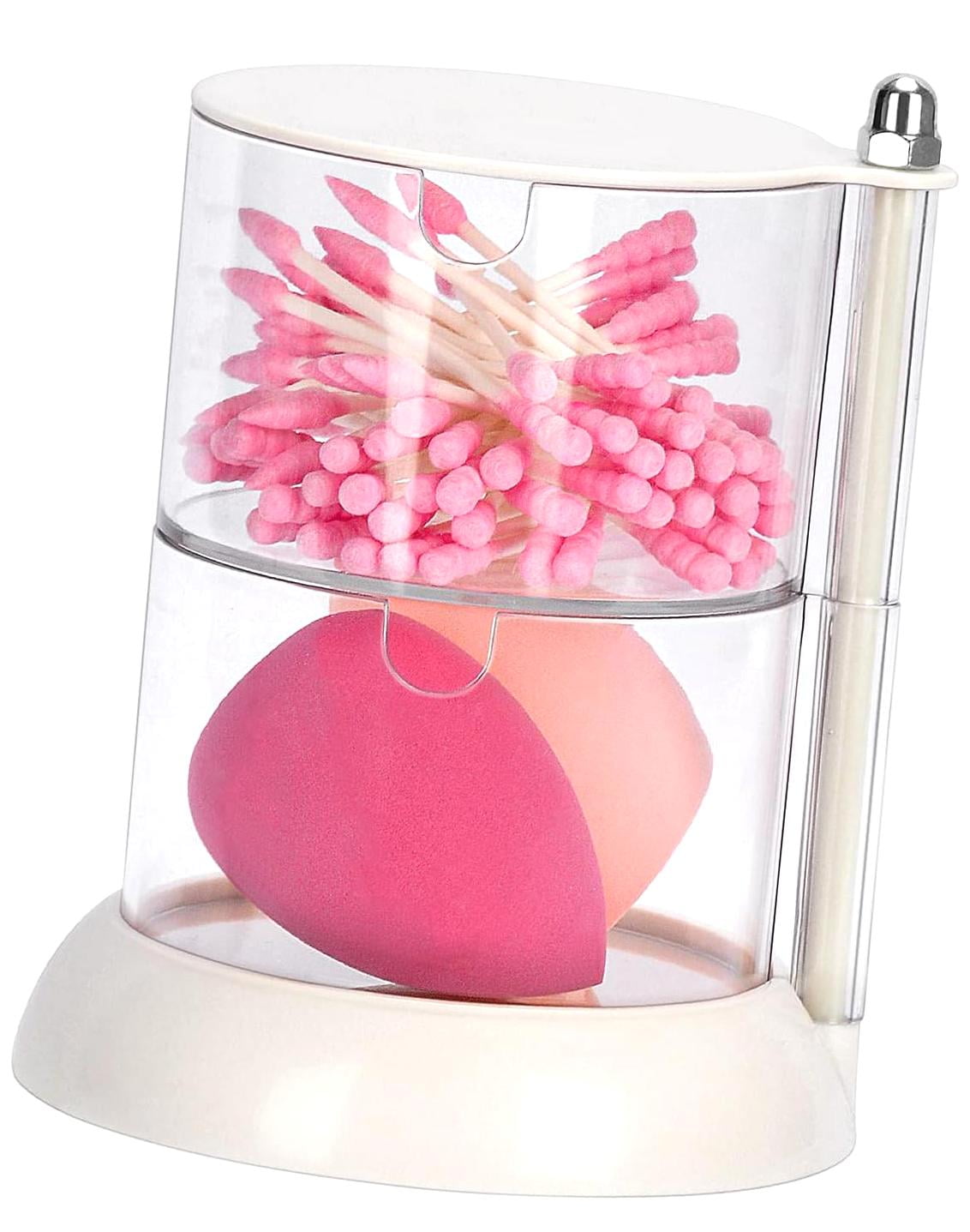 HYKE Dual-Tier Transparent Jewelry Keeper, 360° Swivel Acrylic Hair Accessory Storage, and ...