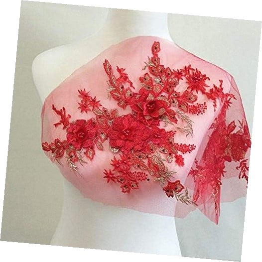 HYKE Embroidered Hot-Drilled -Dimensional Lace Applique 3D Series for ...
