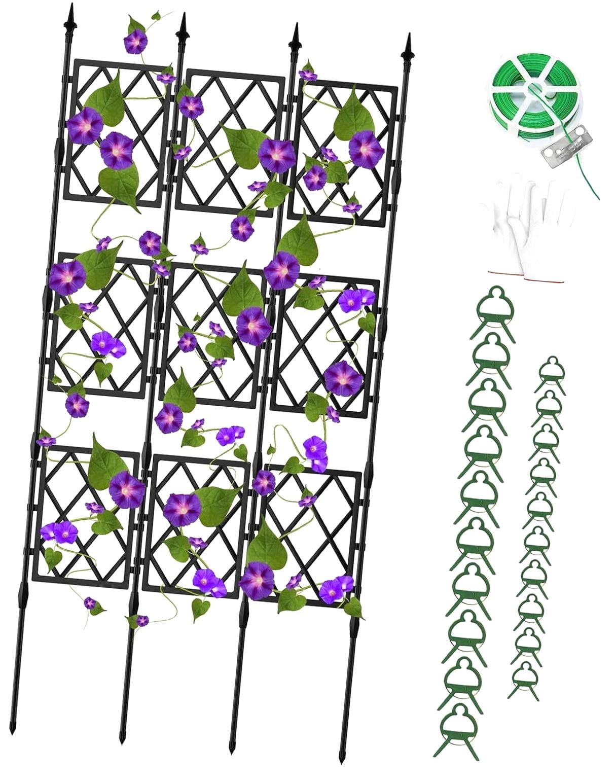 HYKE Enhanced Garden Support for Climbing Flora, 78"x33" Metal Trellis ...