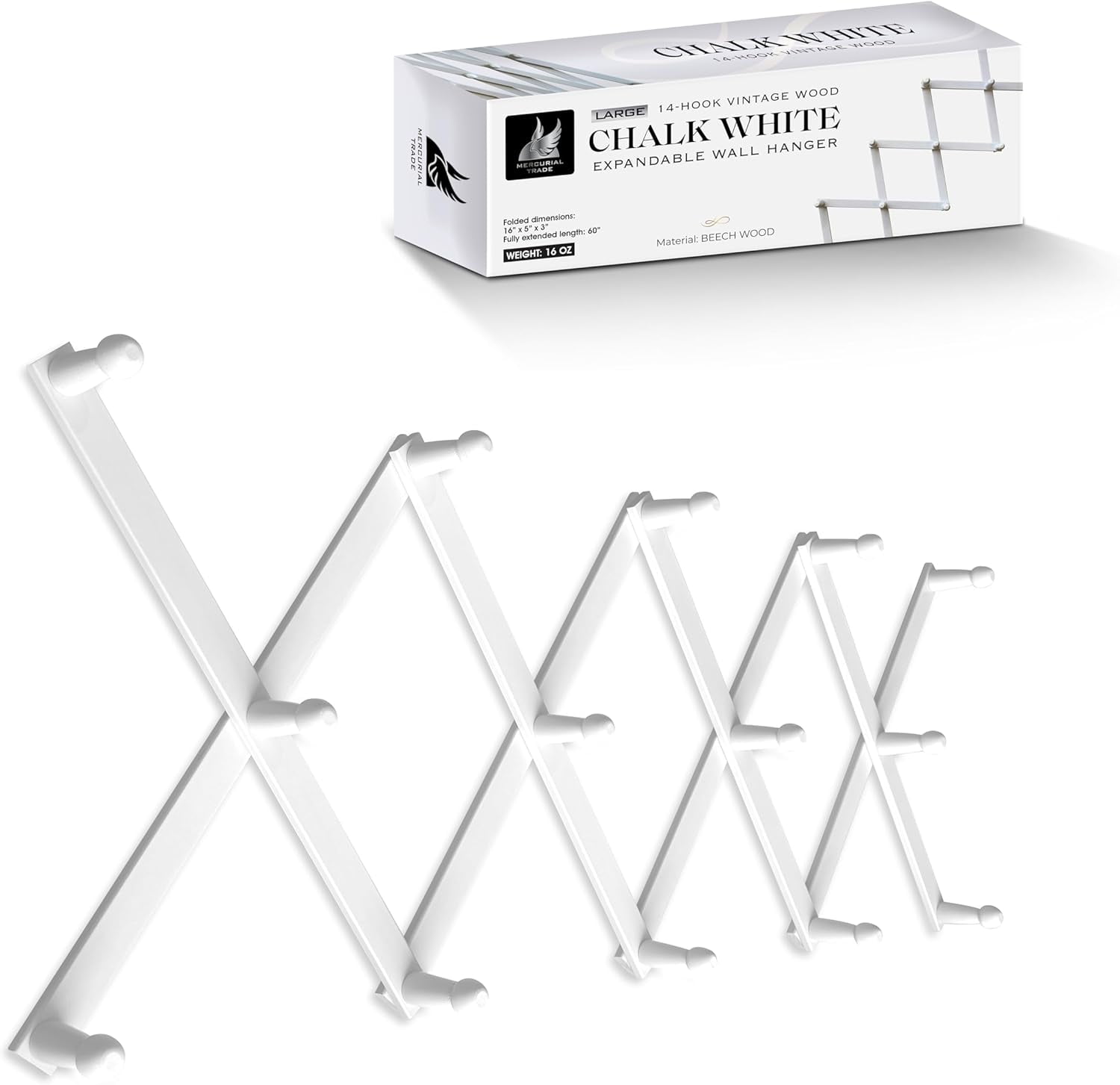 HYKE Expandable Wooden Coat Rack Hanger - Large Accordion Hanger with ...