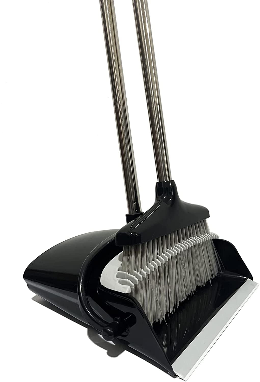 HYKE Extendable Long Handle Broom and Dustpan Set, Stainless ...