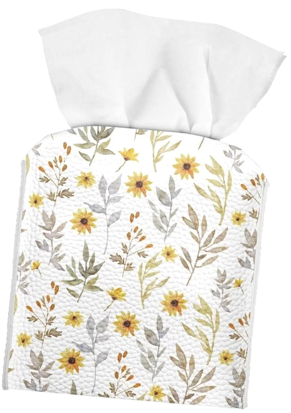 HYKE Facial Tissue Box Cover Holder PU Leather Fashion Cube Tissue Case ...