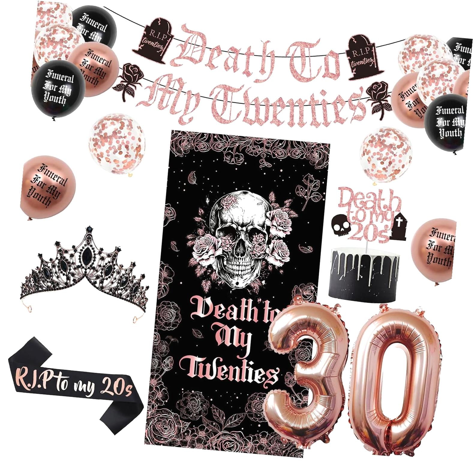 HYKE Farewell to My 20s Decorations for Her, Rose Themed Goodbye to My ...