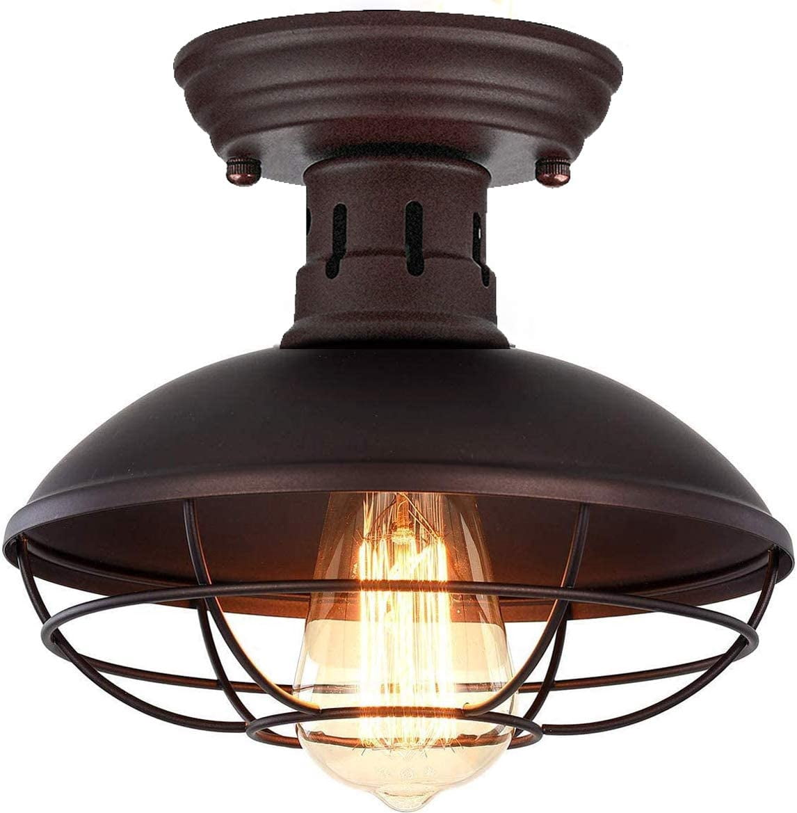 HYKE Farmhouse Flush Mount Ceiling Light - Easric Industrial Ceiling ...