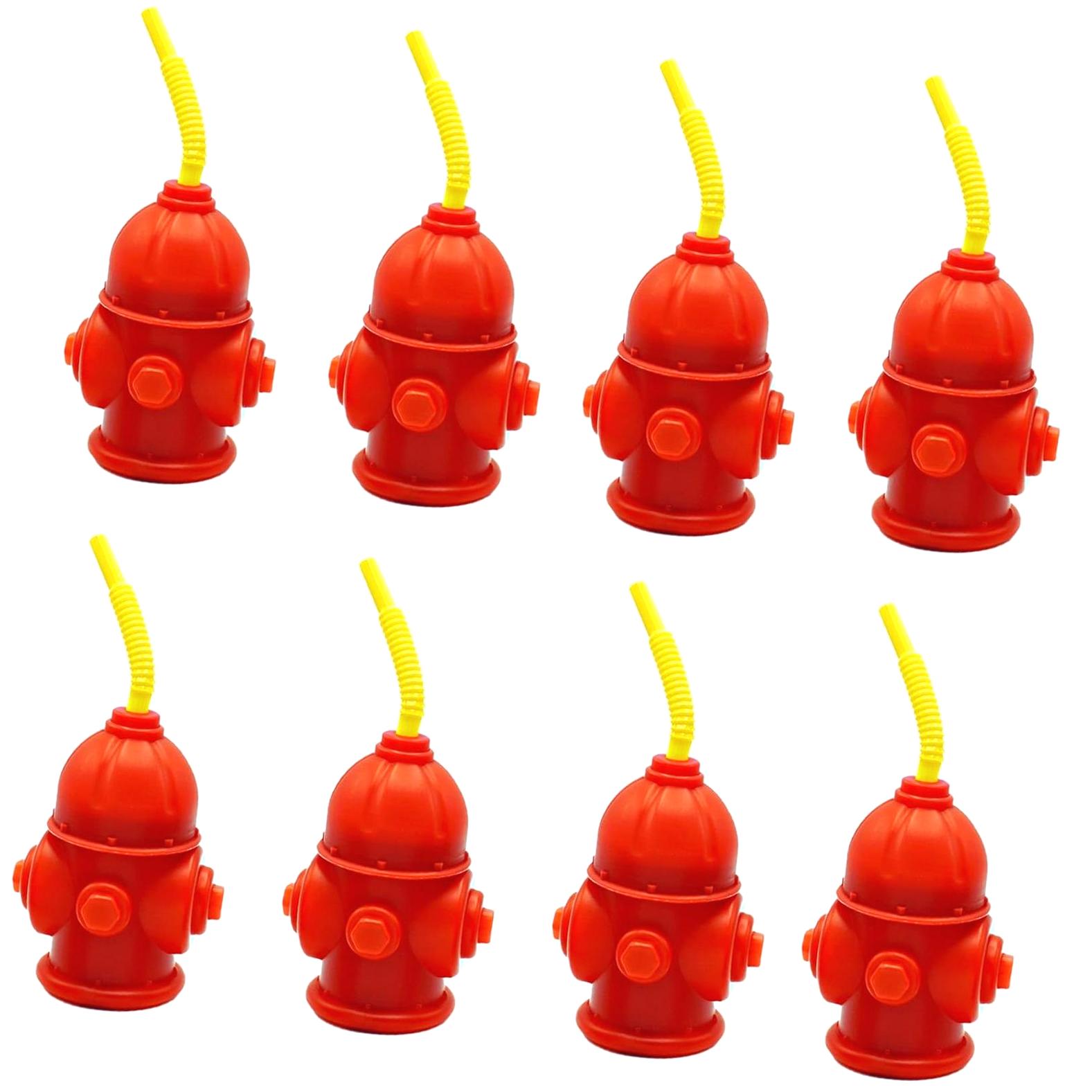 HYKE Fire Hydrant Straw Cups With Lids (10 Pack) 12oz - Ideal for Dog ...