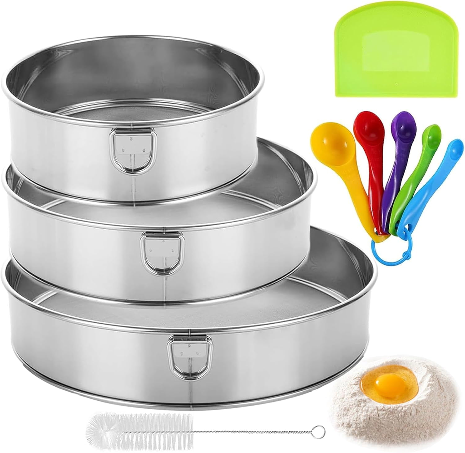 HYKE Flour Sifter, Flour Si,Stainless Steel Flour Sifter for Ba Cake ...
