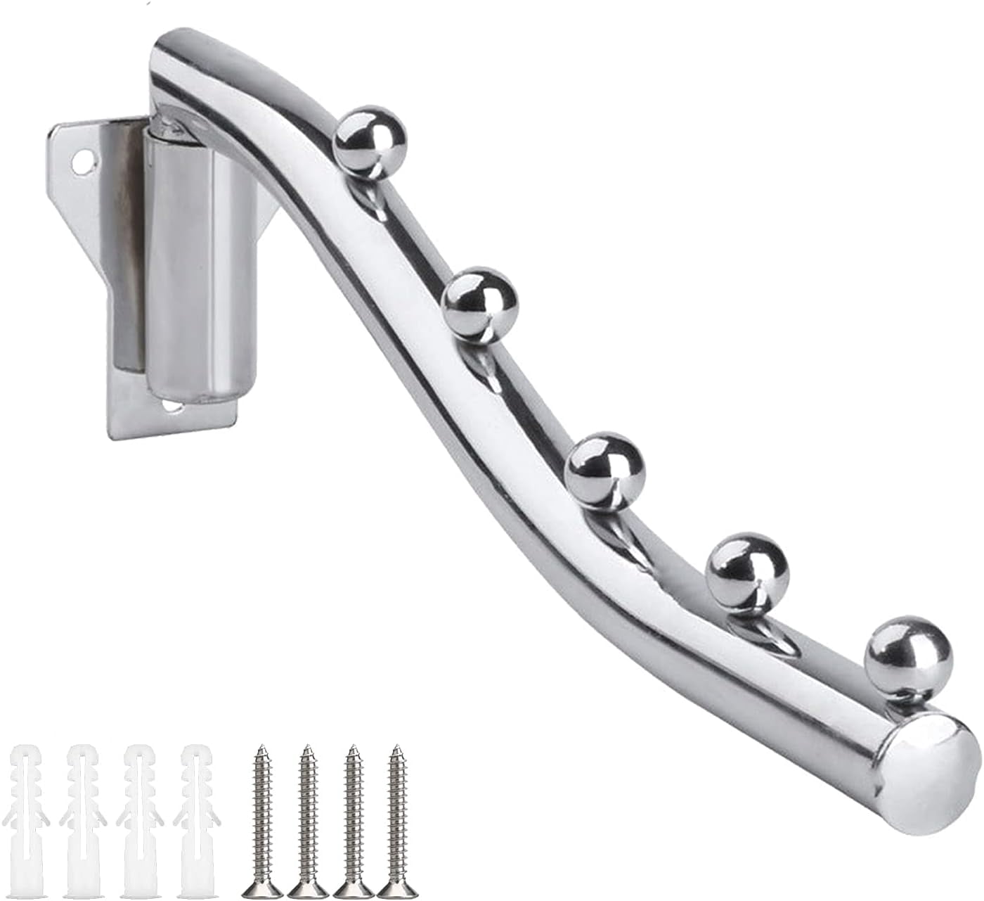 HYKE Folding Wall Mounted Clothes Hanger, Stainless Steel Clothing ...