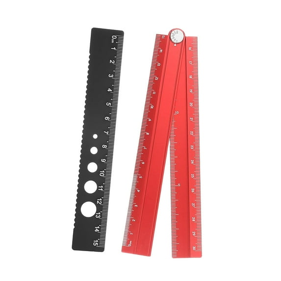 HYKE Folding and Straight Ruler Kit 30/15cm Metric Aluminum Alloy ...