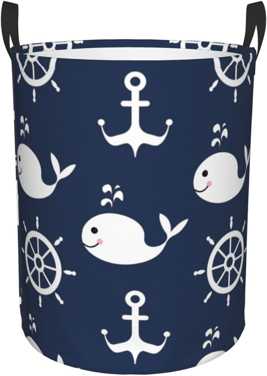 HYKE Freestanding Hamper Laundry Basket Compatible With Navy Nautical ...