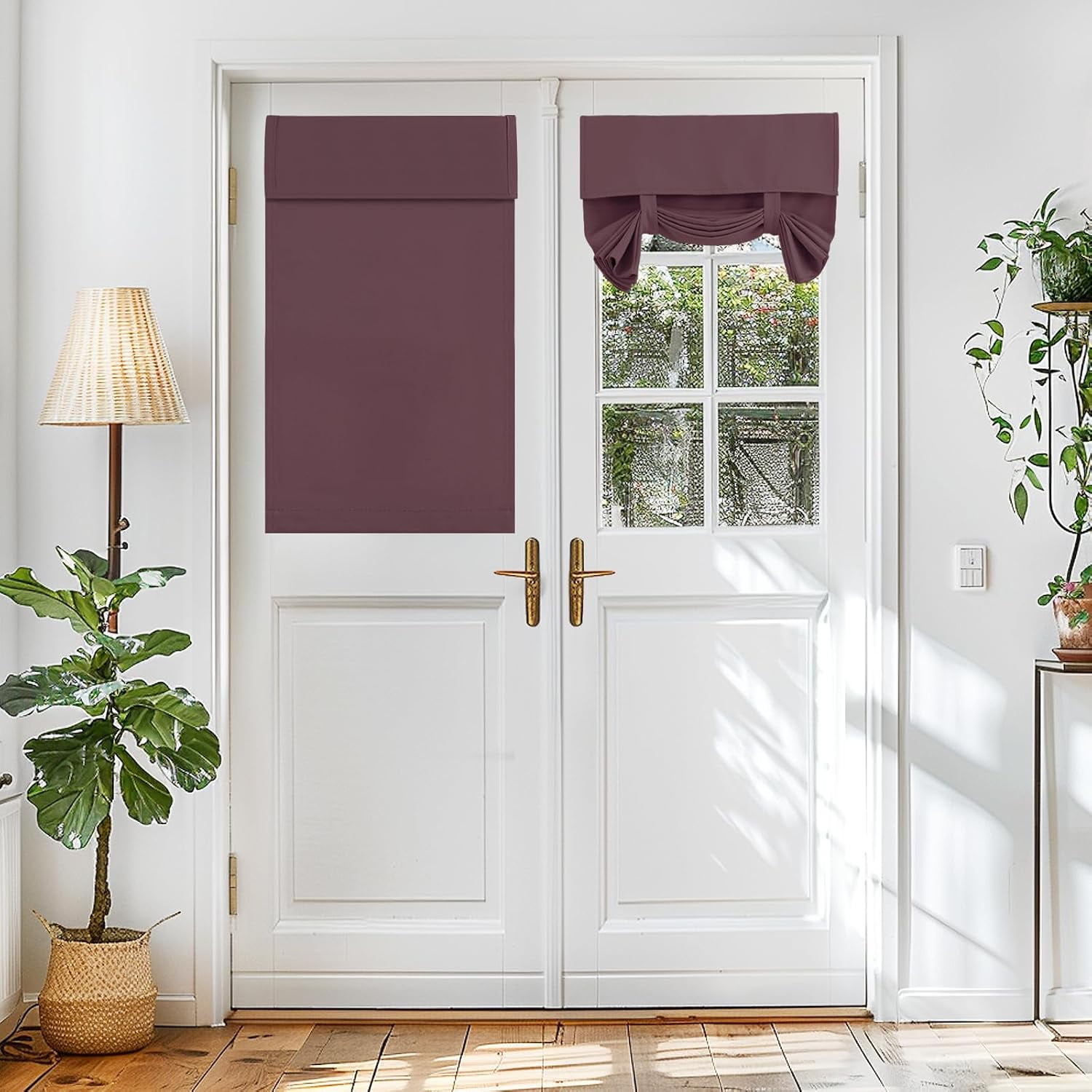 HYKE French Curtains for Girl's Room- Sidelight Window Coverings for Front Door and Kitchen Door ...