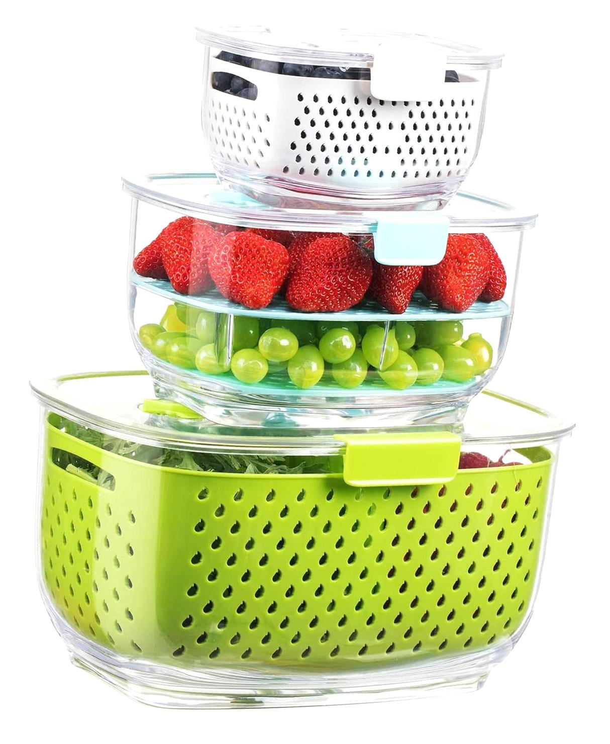 HYKE Fresh Produce Vegetable Fruit Storage Containers 3Piece Set ...