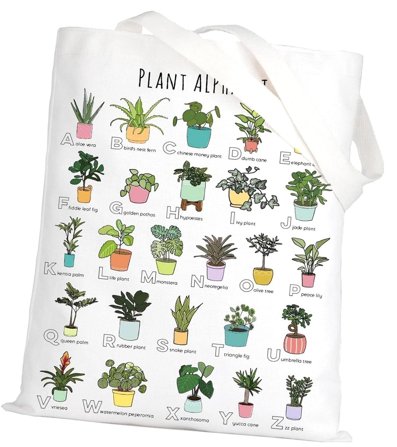 HYKE Funny Plant Alphabet Tote Bag Gardener Botanist Shoulder Bag House ...