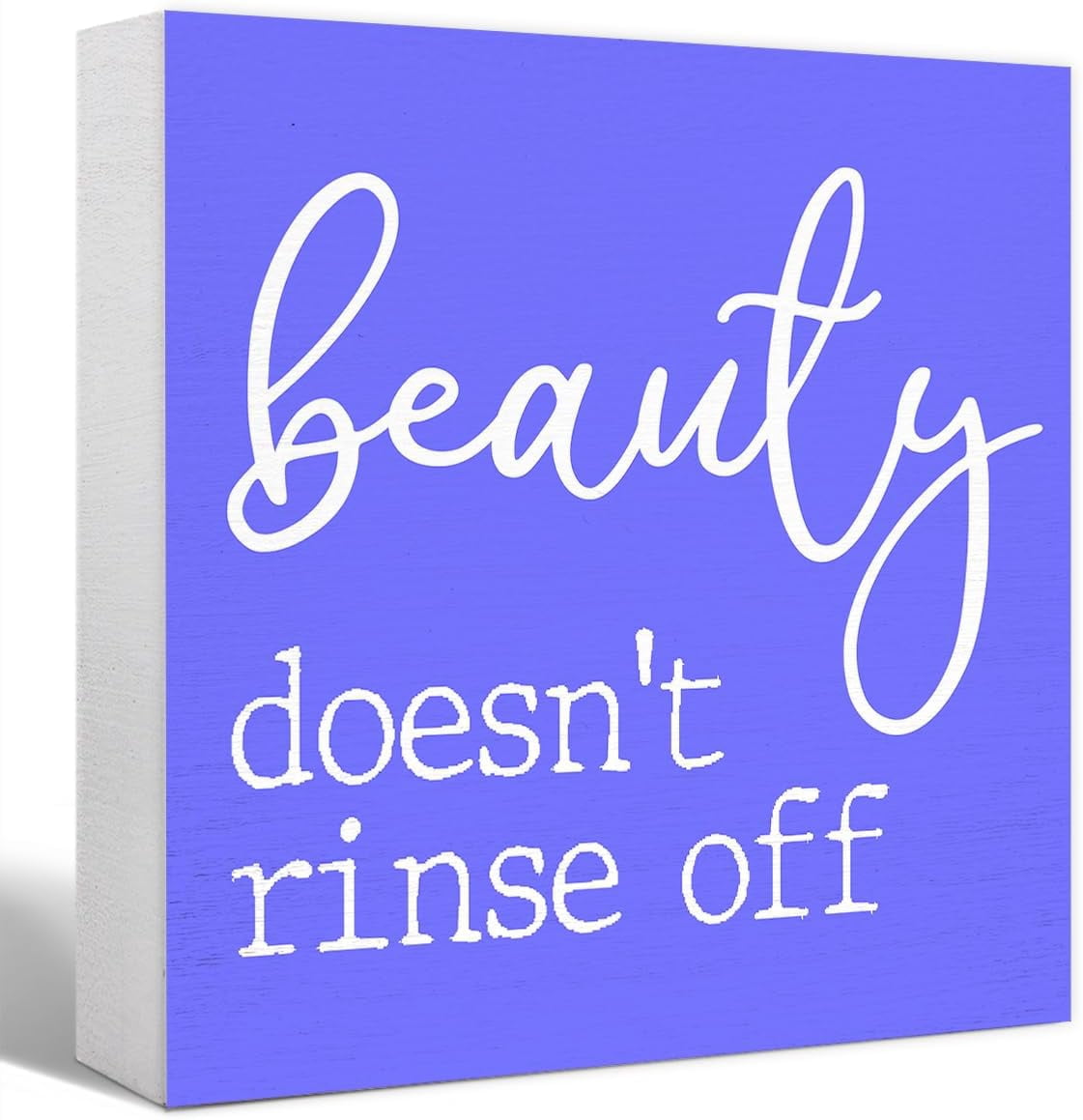 HYKE Funny Wood Sign for Bathroom Shelf, Toilet, Restroom - Beauty ...