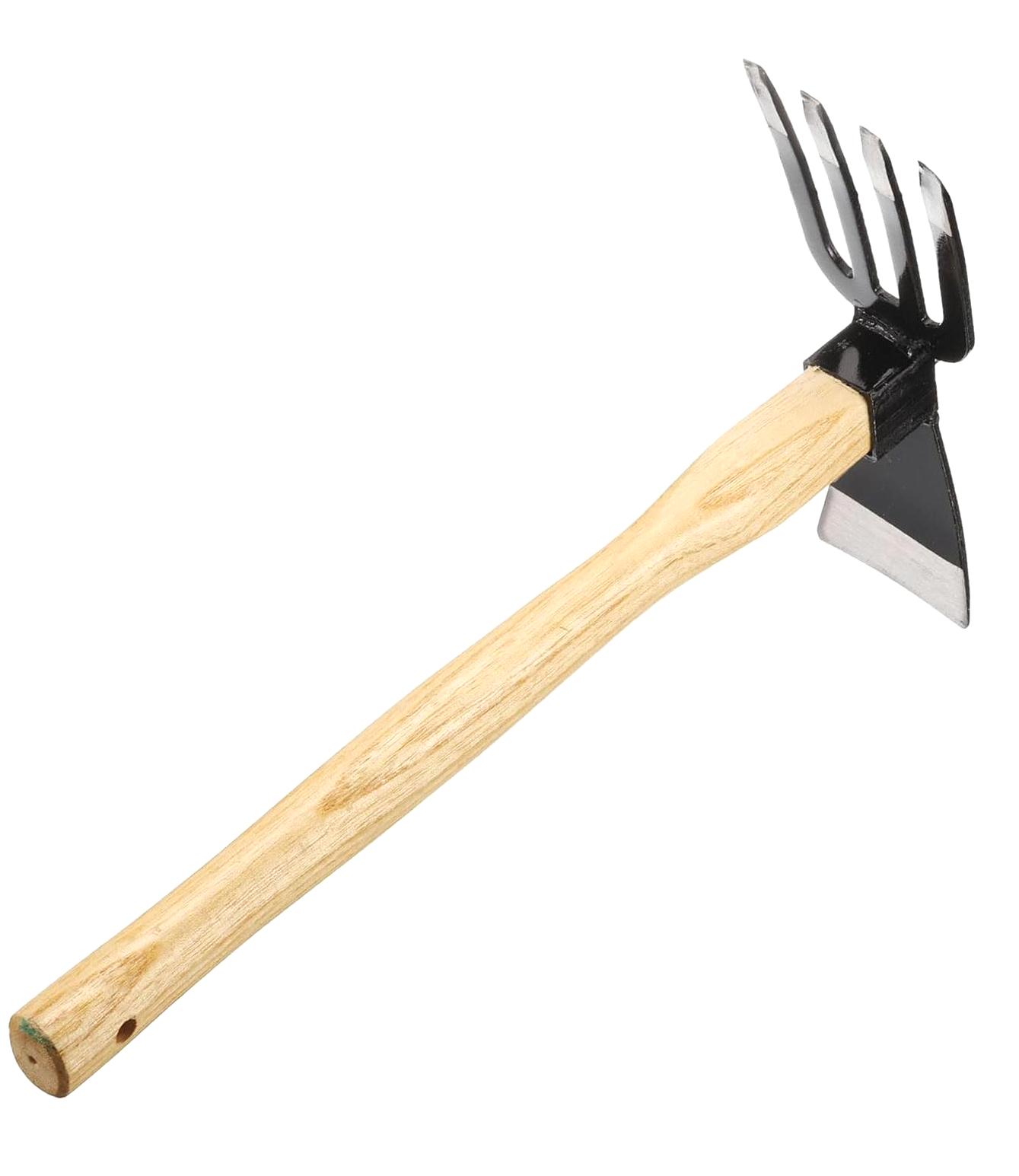 HYKE Garden Hoe and Cultivator 15" Steel Hoe Garden Tool with Wooden ...