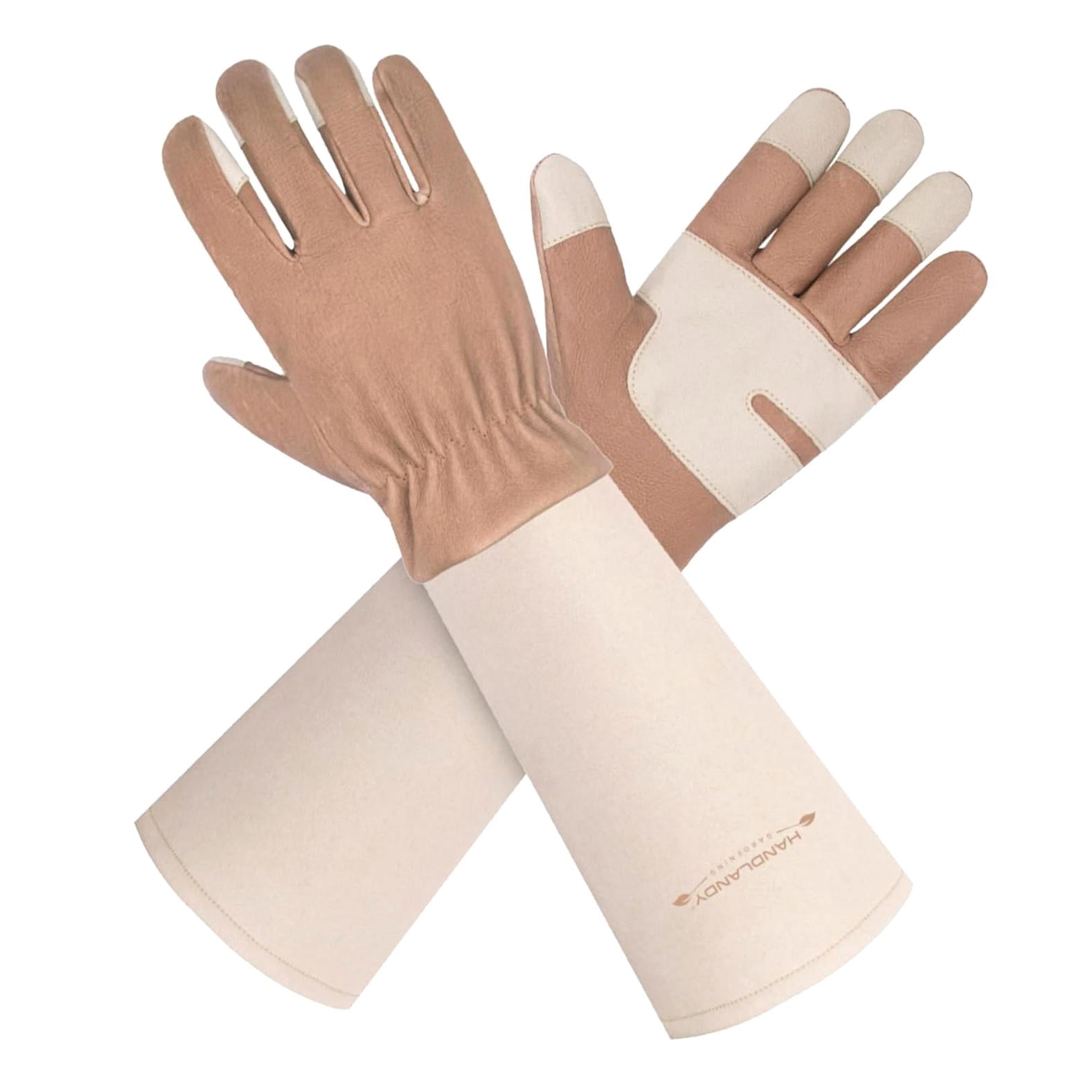 HYKE Gardening Gloves for Women & Men, Leather Extended Sleeve Rose ...