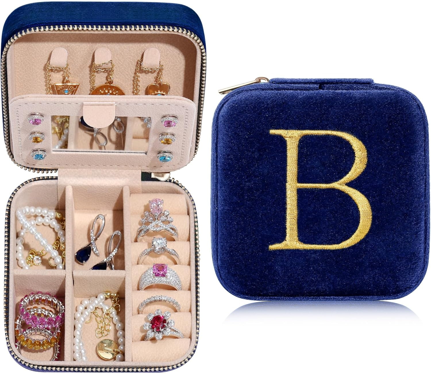 HYKE Gifts Wedding Day - Plush Velvet Jewelry Box Jewelry Case ...