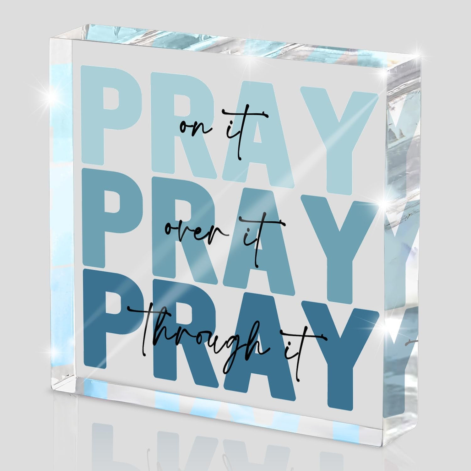 HYKE Gifts for Women - Pray on it Pray over it Pray through it Acrylic ...