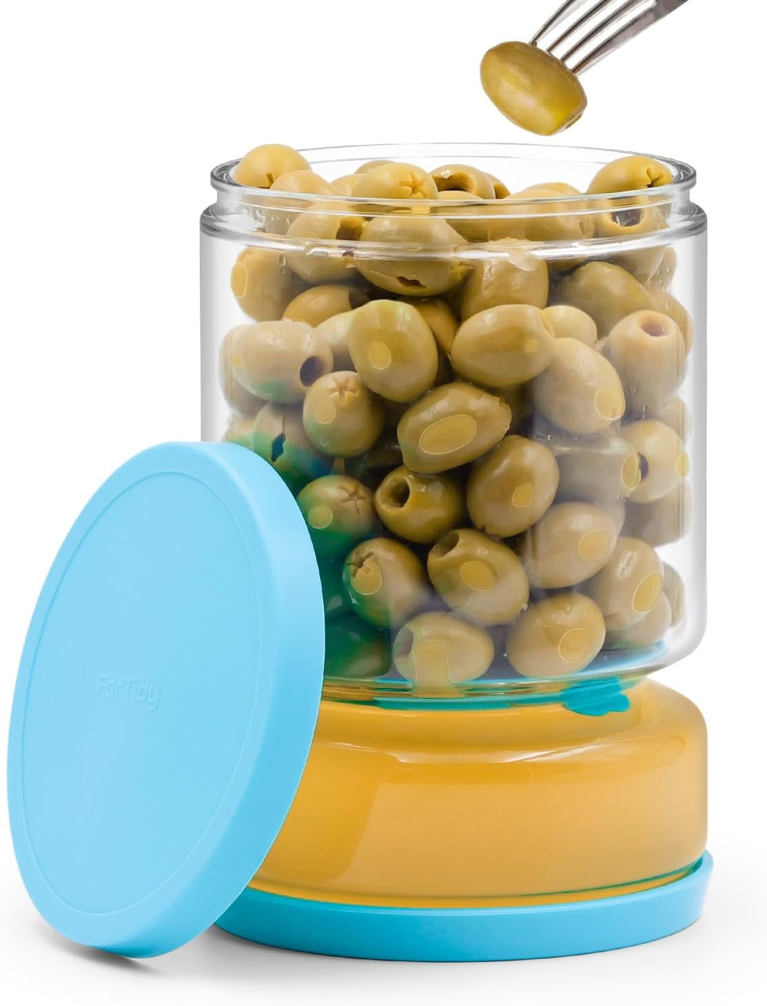 HYKE Glass Pickle Container with Strainer - 50 OZ Olive Jar for Pickle ...