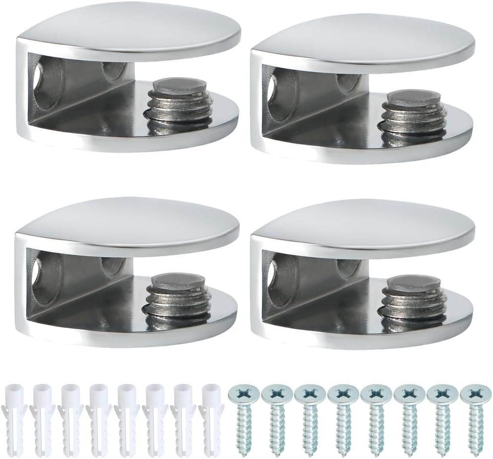 HYKE Glass Shelf Bracket Adjustable Shower Brackets,Heavy Duty Clamp ...