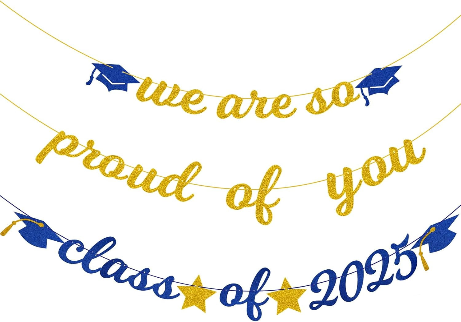HYKE Graduation Banner 2025, Gold Glitter-We Are So ud of You ...