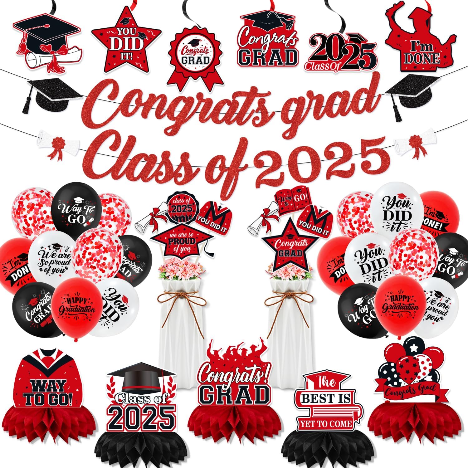 HYKE Graduation Decorations 2025, Graduation Centerpieces for Table ...