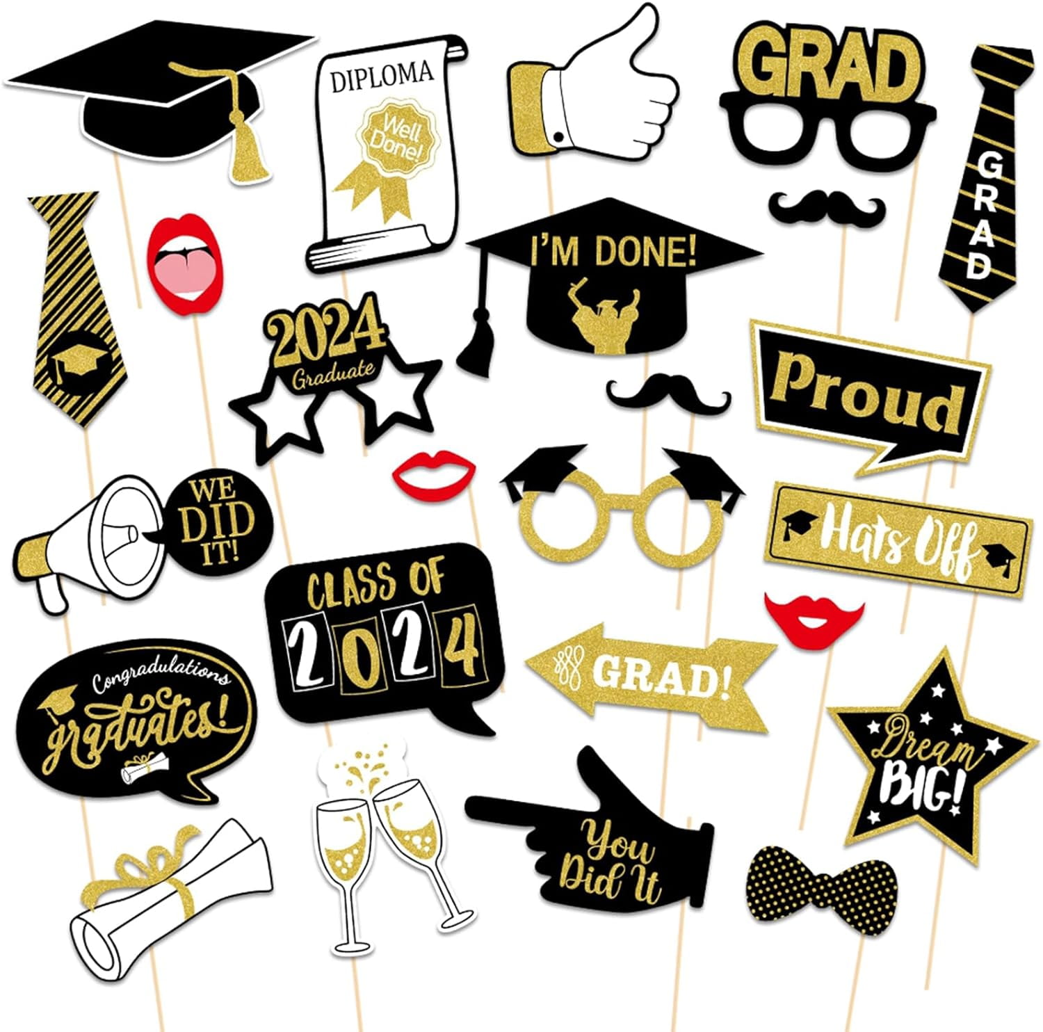 HYKE Graduation P Booth ps 2024, Black Gold Graduation Pbooth ps for ...
