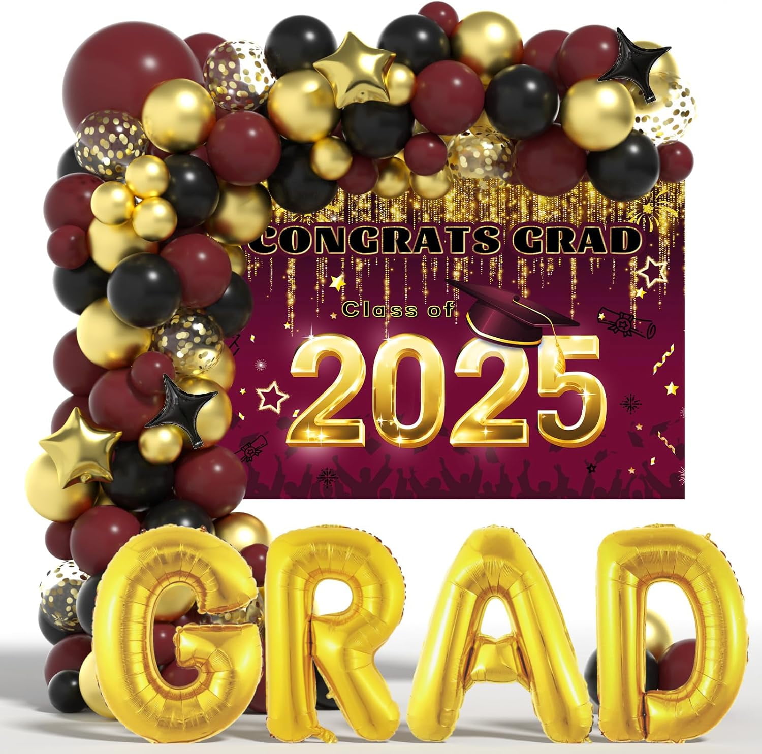 HYKE Graduation Party Decorations of Burdy Graduation Balloon Arch with ...