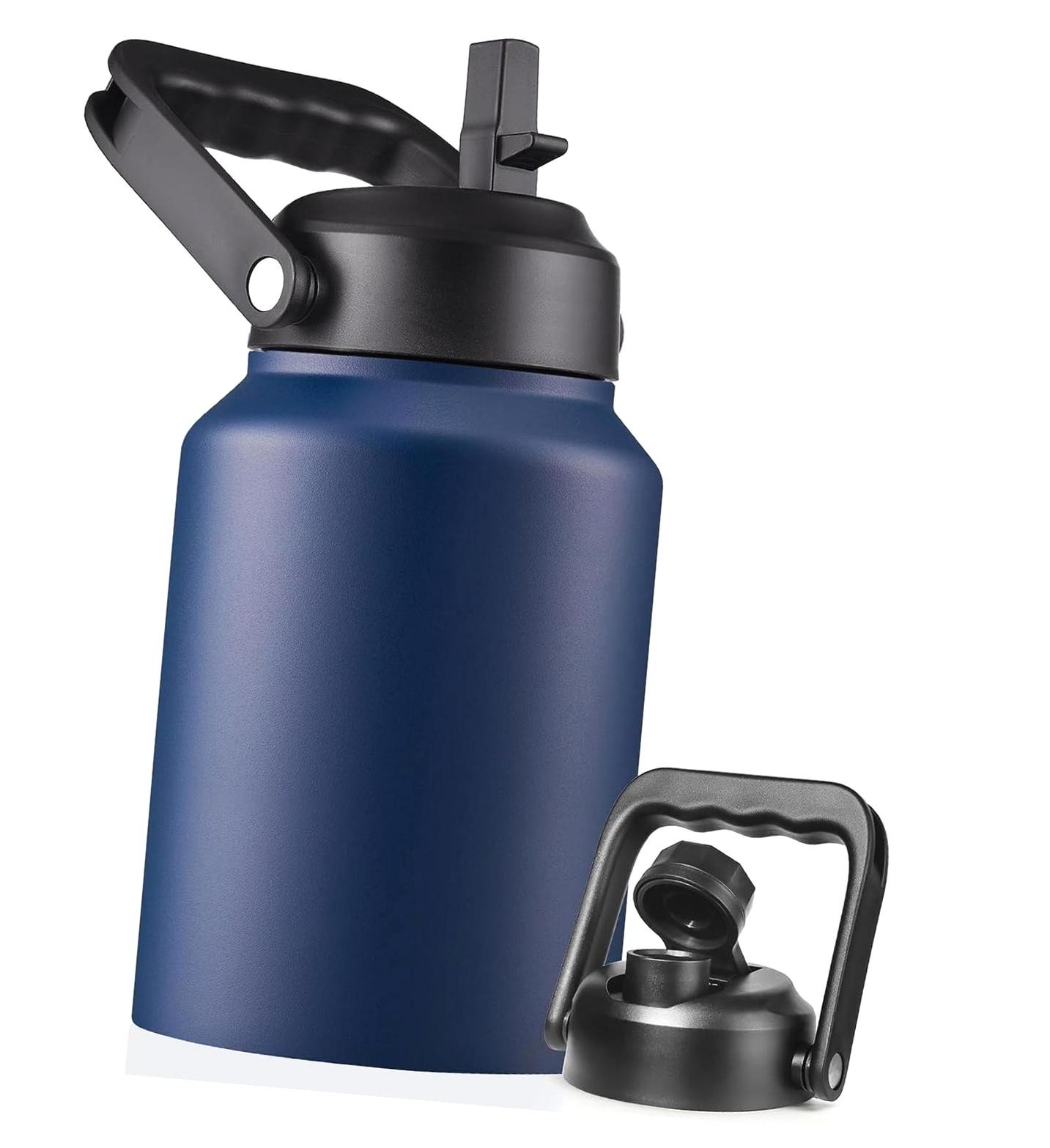 HYKE Half Gallon Thermal Water Bottle with Straw, 64 oz Big Stainless ...