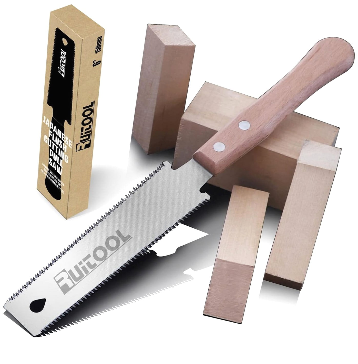 HYKE Hand Saw 6 Inch Double Sided Pull Saw Ryoba Flexible 14/ TPI Flush ...