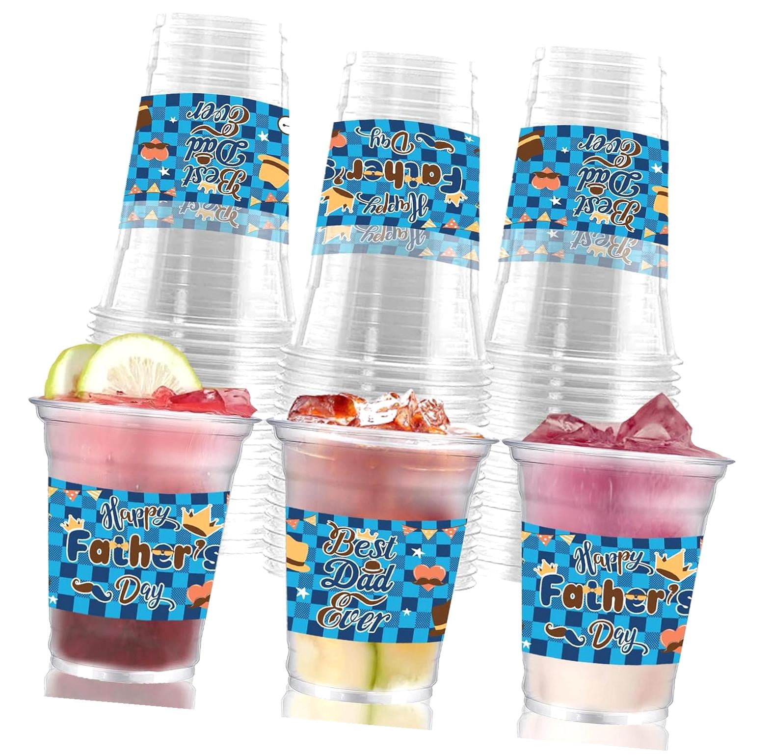 HYKE Happy Father's Day Cups 12 Oz Fathers Day Party Plastic Cups PET ...
