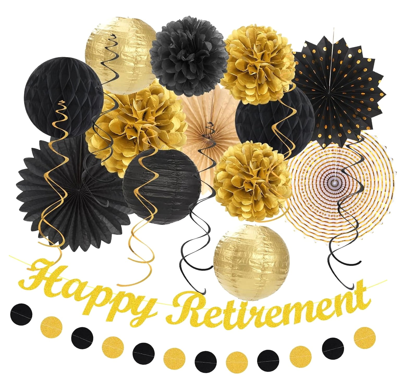 HYKE Happy Retirement Party Decorations 21 pieces Celebration Banner ...