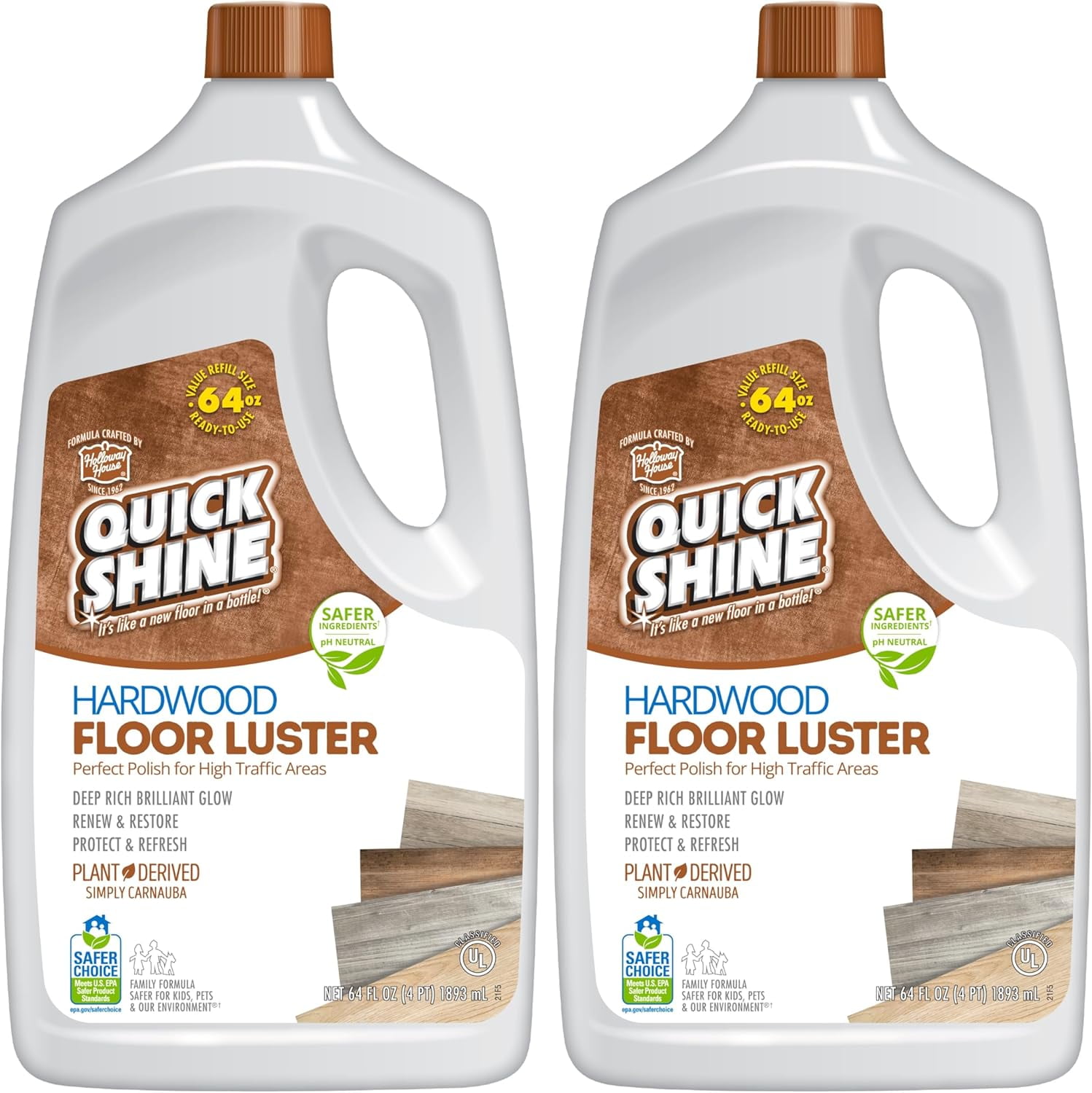 HYKE Hardwood Floor Luster 64oz, 2Pk | Plant-Based Cleaner & Polish w ...