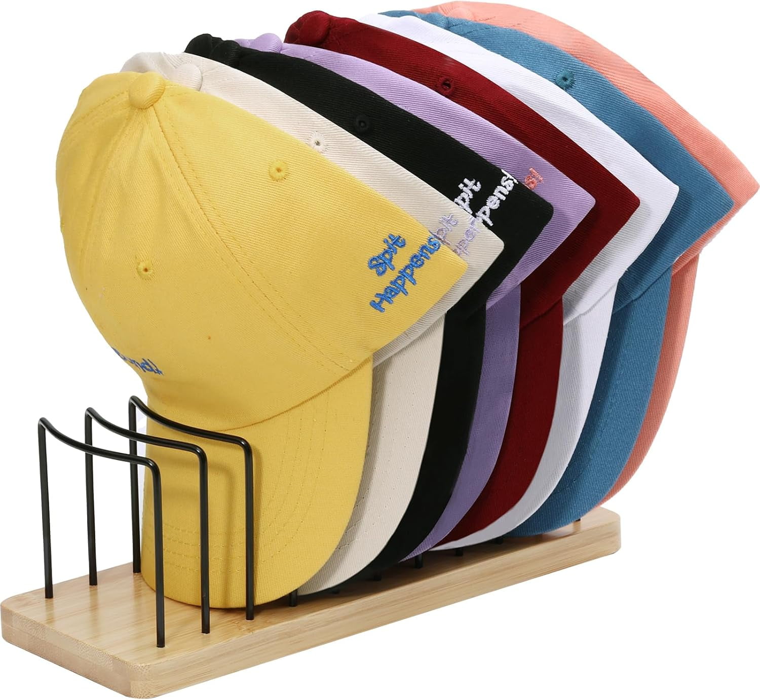 HYKE Hat Organizer for Baseball Caps，Rustic Brown Hat Stand for 10 ...