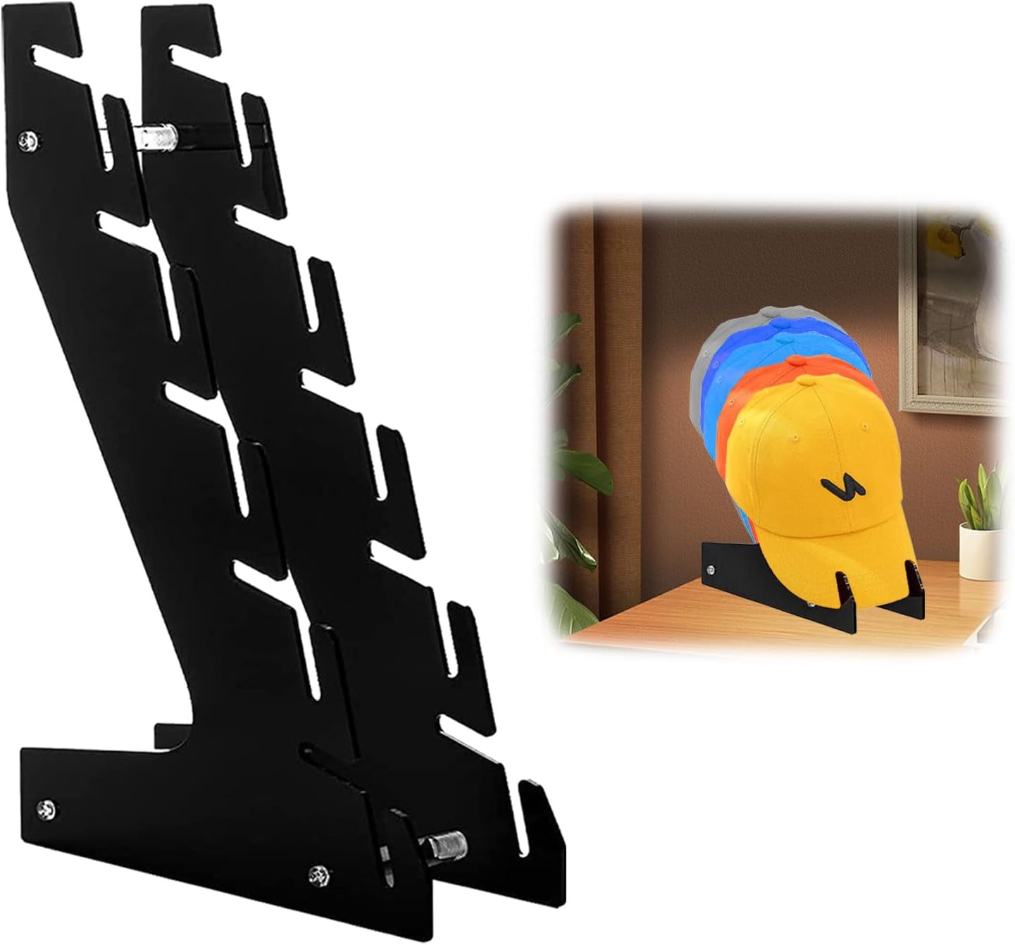 HYKE Hat Racks for Baseball Caps, Acrylic Hat Hangers for Wall Mount or ...
