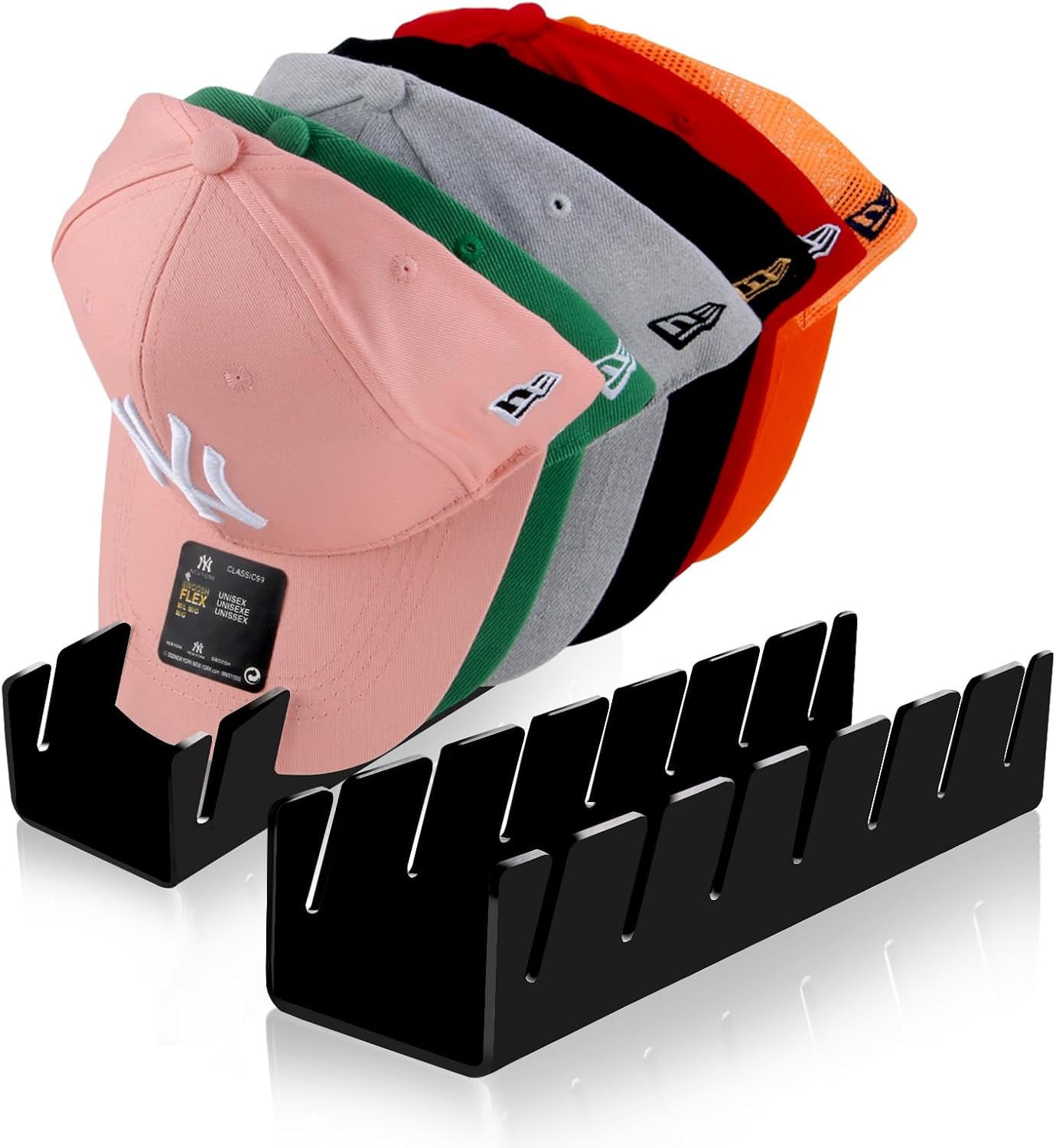 HYKE Hat Stand for Baseball Caps, 2 Pack No Install Acrylic Hat ...