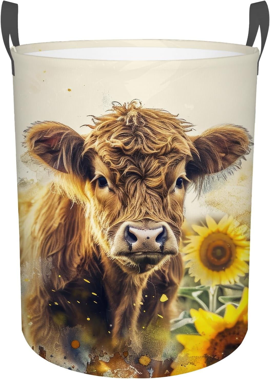 HYKE Highland Cow Laundry Basket,Laundry Hamper With Handles ...