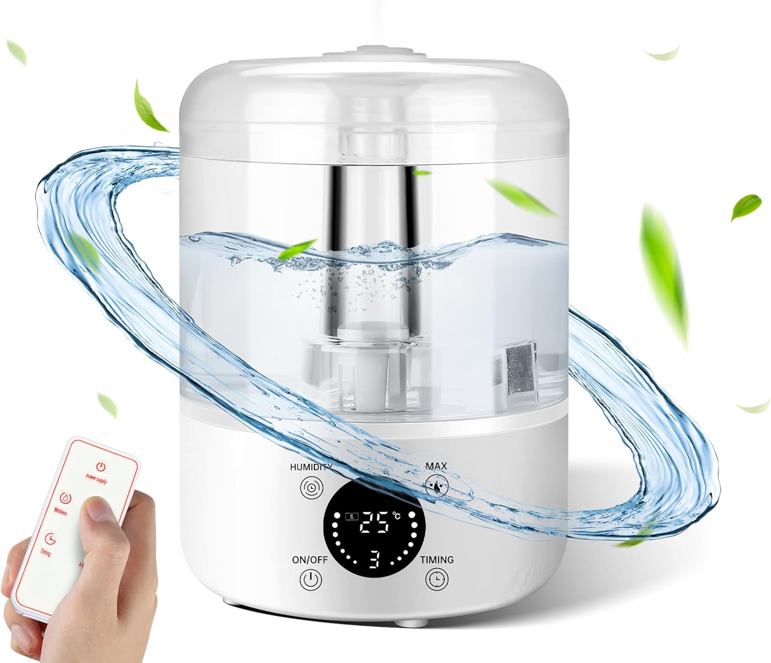 HYKE Humidiers for Bedroom Home, 4L Top-ll Cool Mist Humidier, Easy to Clean, Auto Shut-Off ...