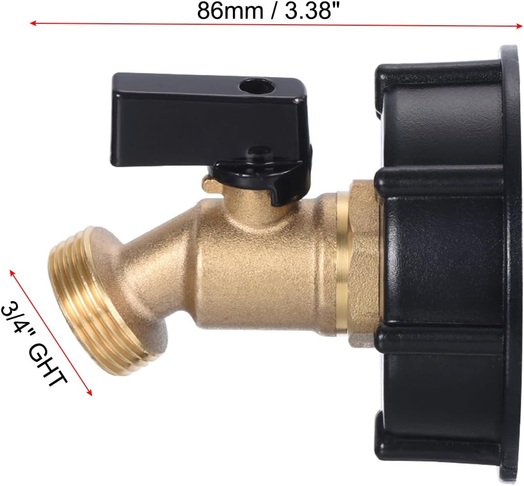 HYKE IBC Tote Adapter 275-330 Gallon IBC Tote Tank Adapter 2.44" Coarse ...