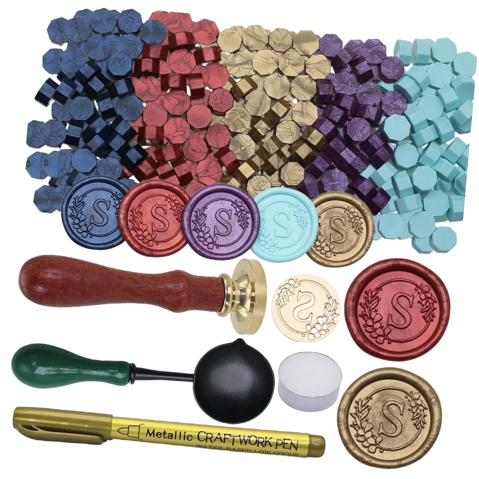 HYKE Initial Alphabet Seal Stamp Set, Retro Letter Stamp with 150Pcs ...