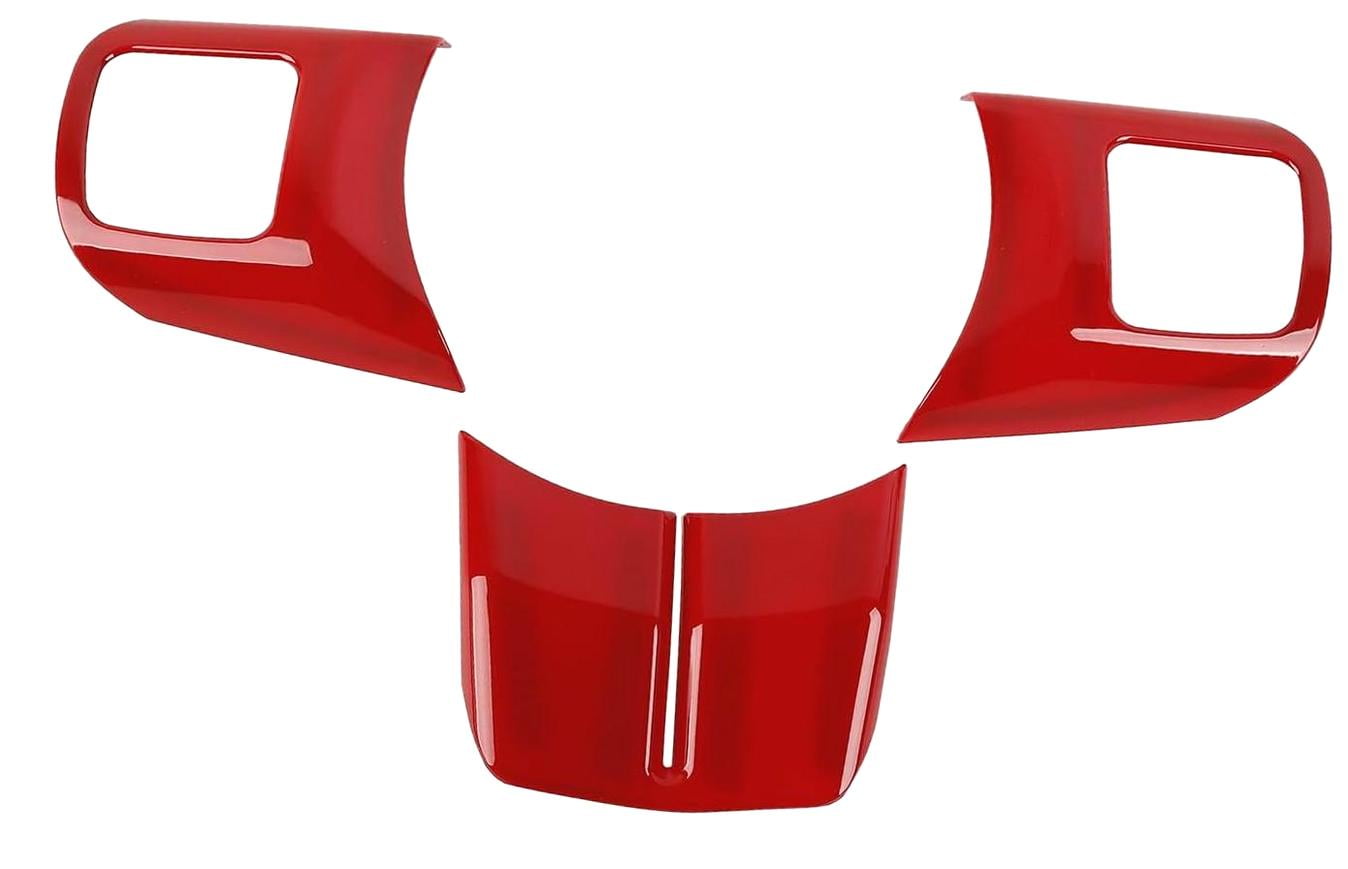 HYKE JK Steering Wheel Trim Red Bezel with JK 2011-2017, Compass 2011-2016, Grand Cherokee 2011 ...