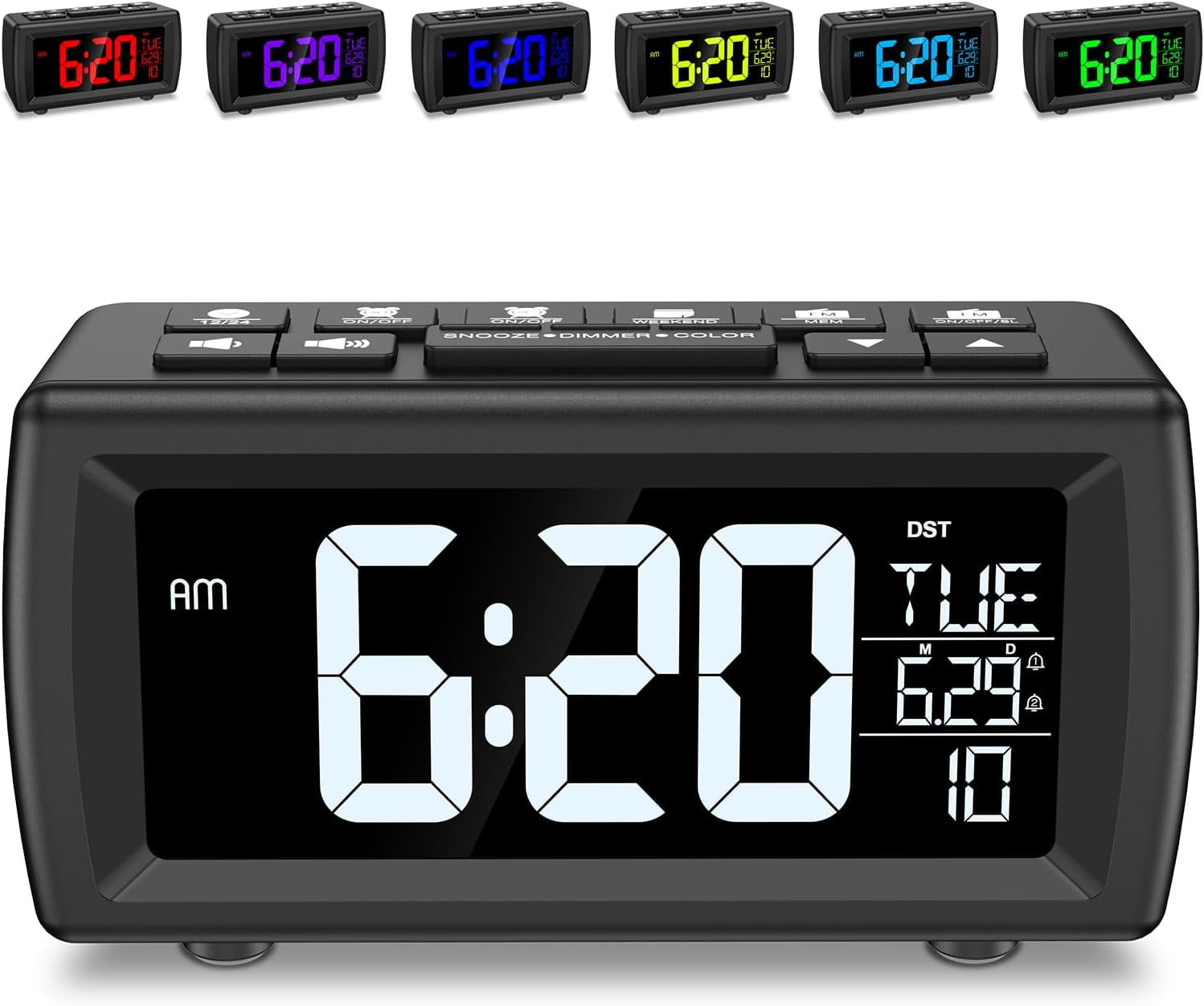 HYKE Keit Alarm Clock Radios, Digital Dual Alarm with Dimmer, USB Port ...