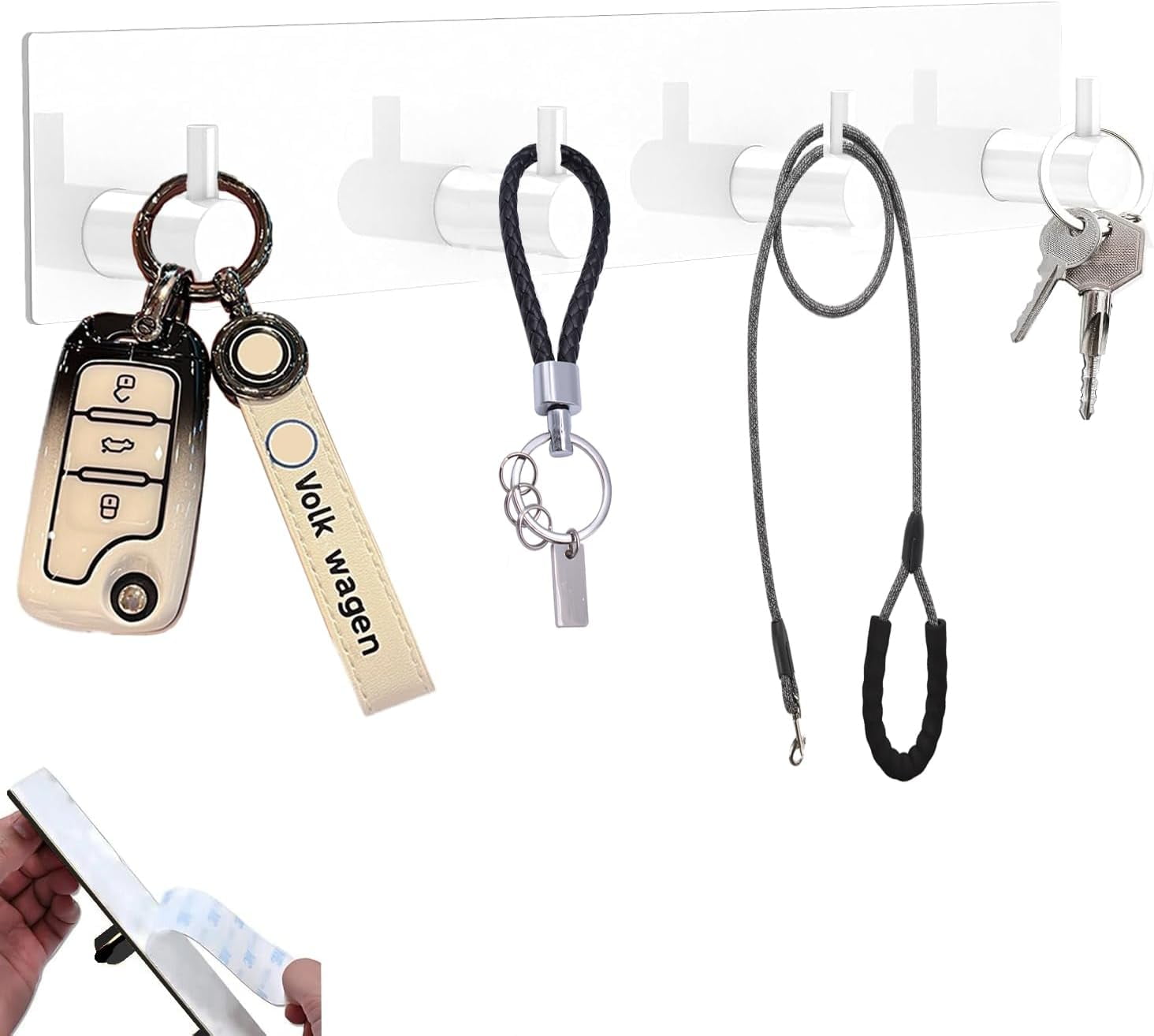 HYKE Key Holder for Wall 304 Stainless Key Hooks Adhesive Key Holder ...