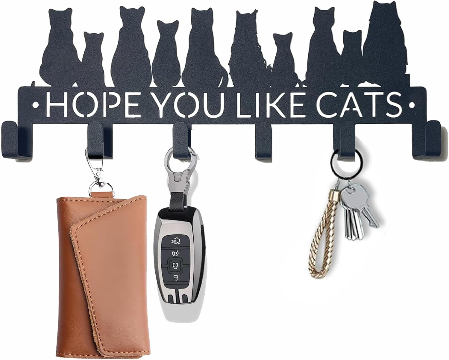 HYKE Key Holder Wall Mount with 6 Hooks, A Bunch of s Key Rack ...