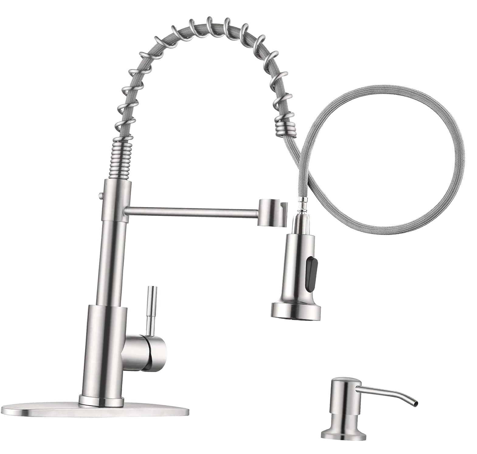 HYKE Kitchen with Soap Dispenser, Pull Down Kitchen Single Handle for ...