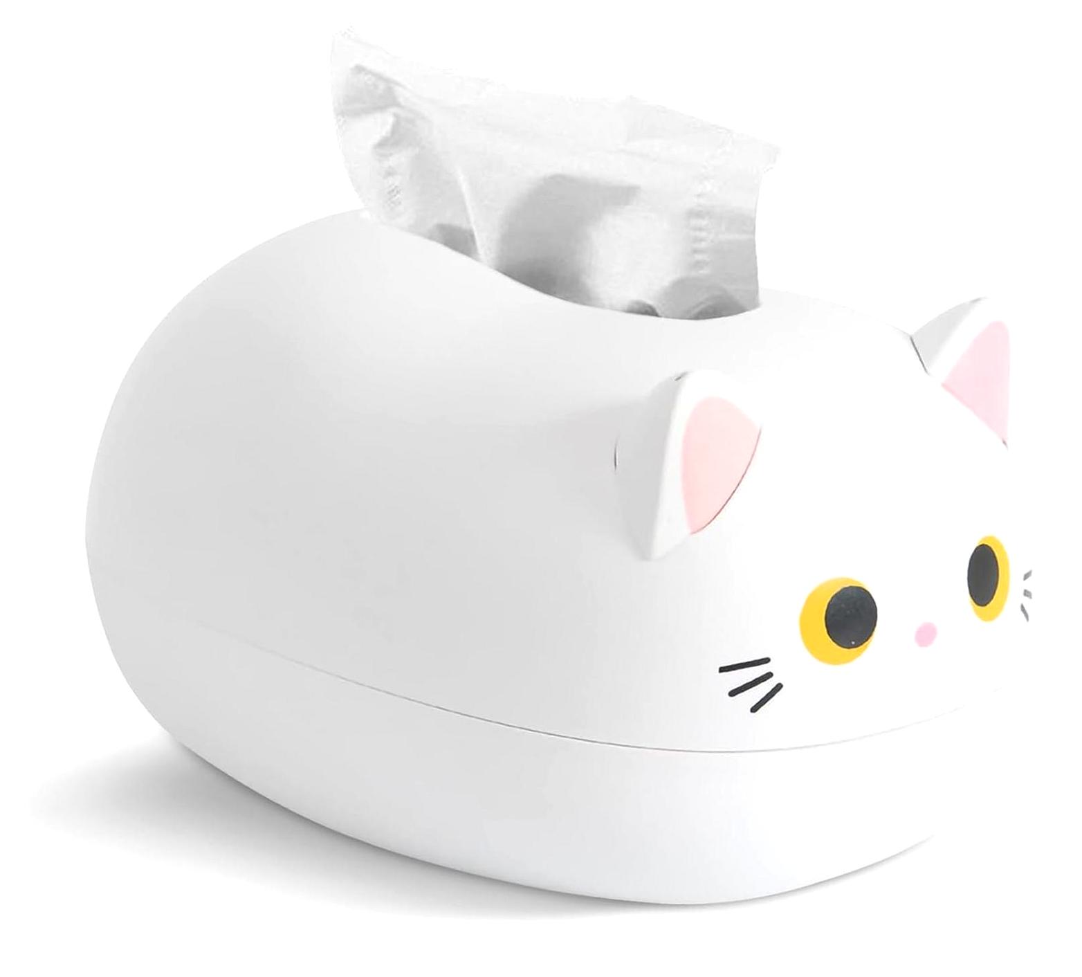 HYKE Kitten Tissue Holder, Cartoon Tissue Box with 2 Toothpick Holder ...