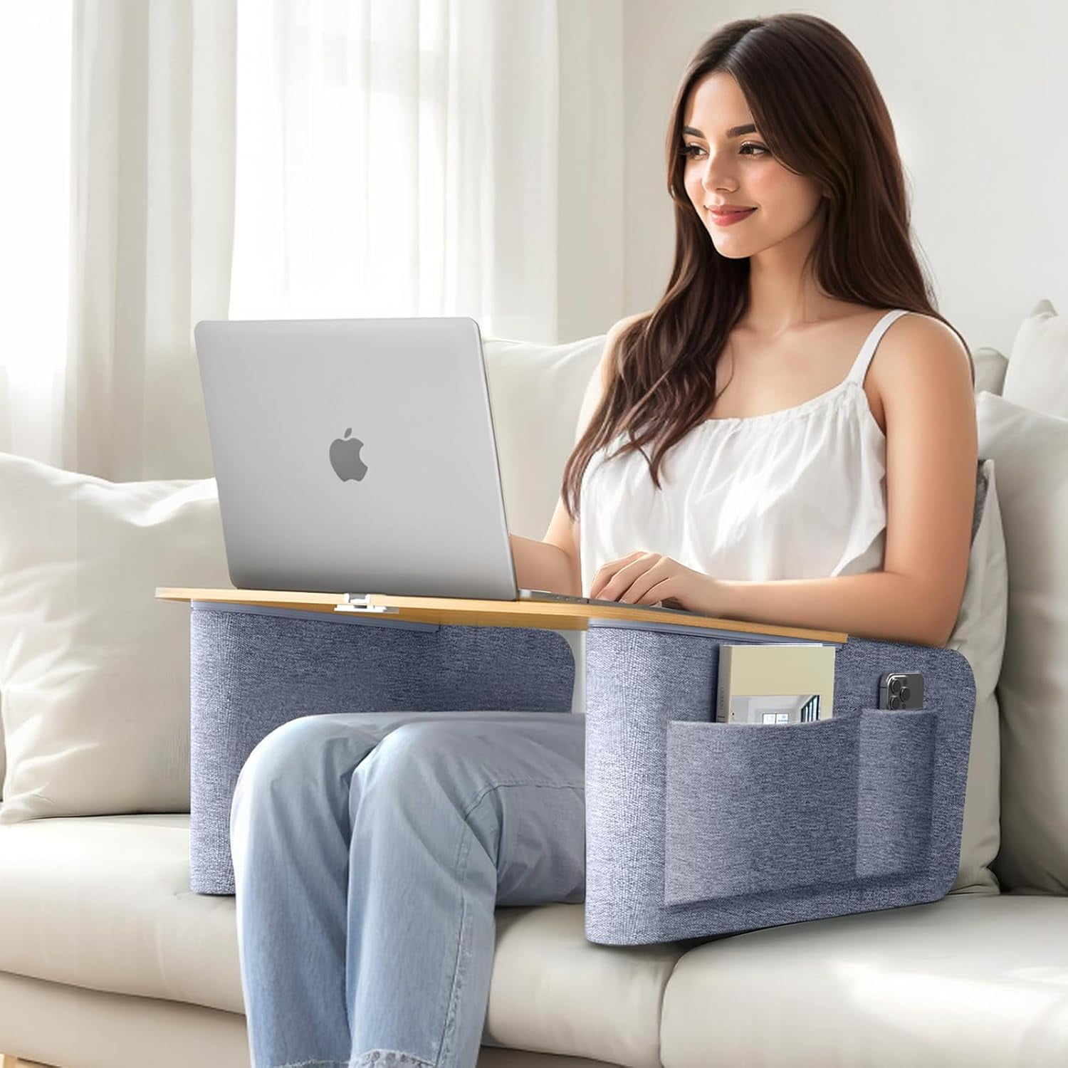 HYKE Lap Desk for Adults with Arm Rests,Ergonomic Laptop Pillow Stand ...
