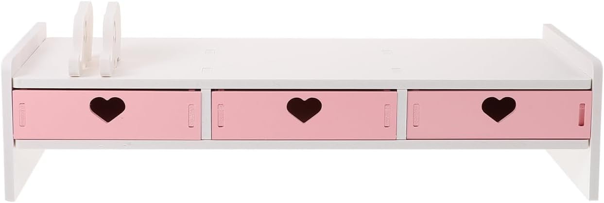 HYKE Laptop Monitor Stand with Drawers, Computer Riser Desk Organizer ...