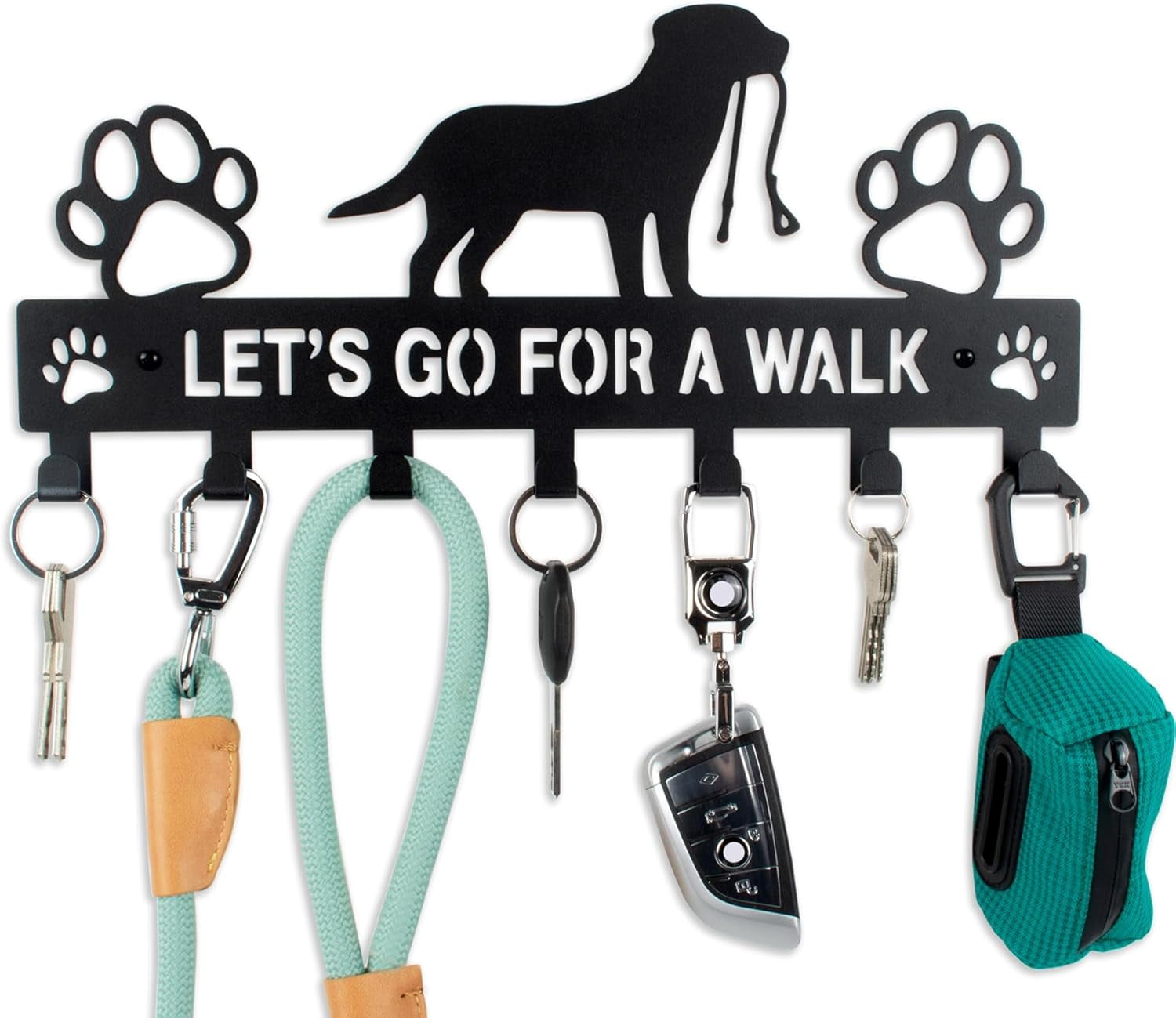 HYKE Large Size Keys Holder for Wall Mount,13.5"x6.2" Dog Leash Holder for Wall,Metal Keys ...