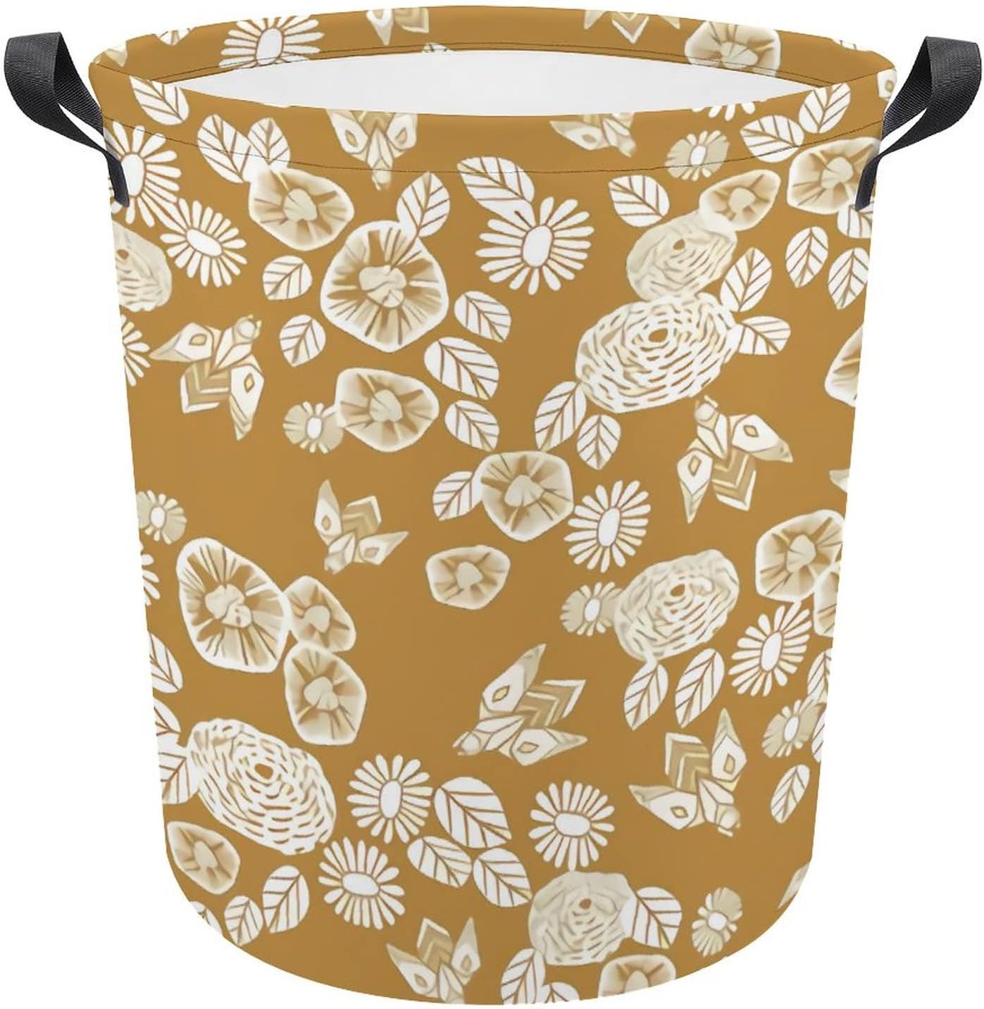 HYKE Laundry Basket Bee Garden Spring Flowers Florals Yellow Vintage ...